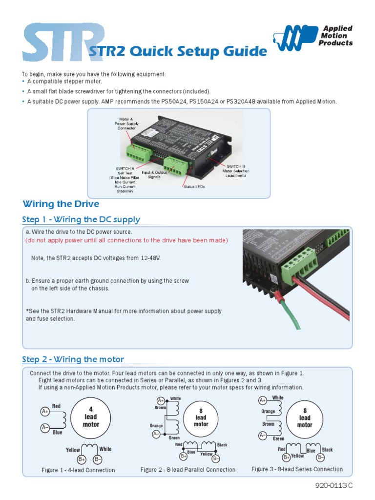 STR2 Quick Setup Guide: Wiring The Drive | PDF | Electric Motor | Power ...