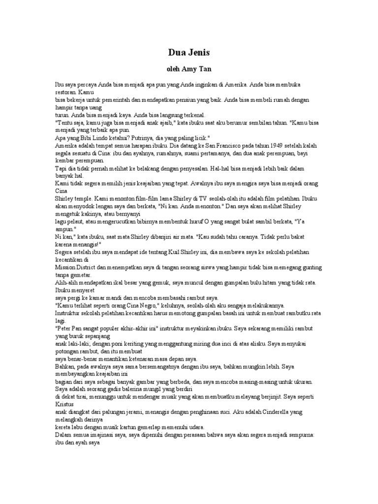 TP1-Two Kinds by Amy Tan | PDF