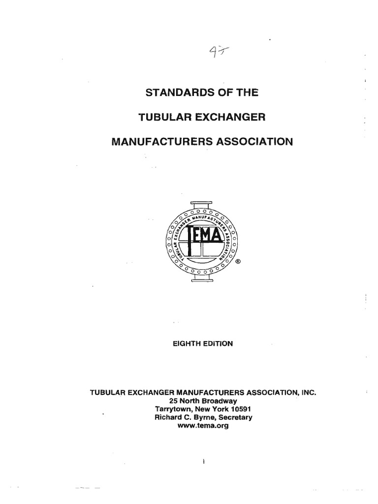 TEMA Standards of The Tubular Exchanger Manufacturers Association | PDF
