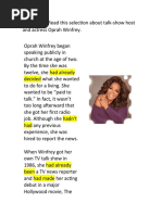 English Test 2 Mr Siyere | PDF | Oprah Winfrey | Human Communication
