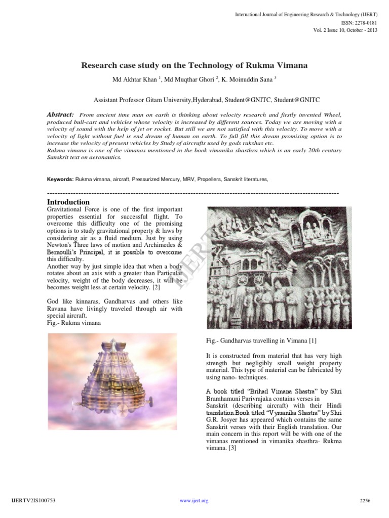 Research Case Study On The Technology of Rukma Vimana IJERTV2IS100753 | PDF | Rover (Space ...