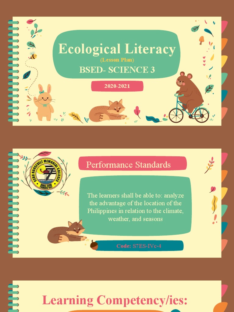 Ecological Literacy: Bsed-Science 3 | PDF | Natural Environment | Nature