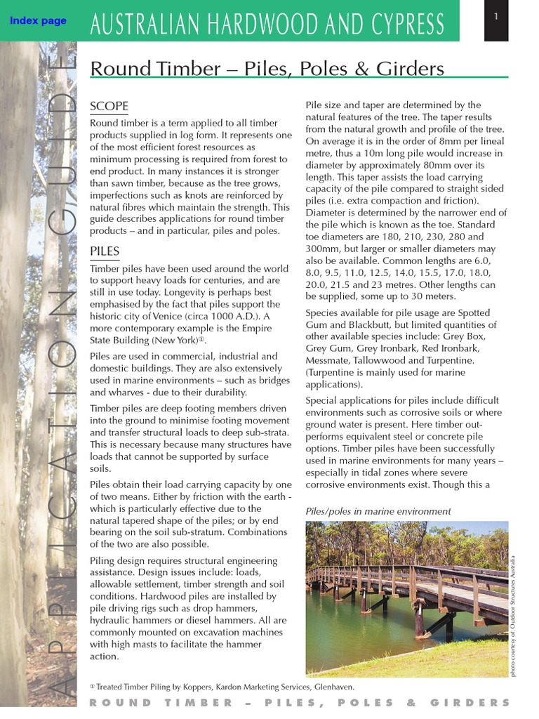 Round Timber - Piles, Poles & Girders: Scope | PDF | Deep Foundation ...