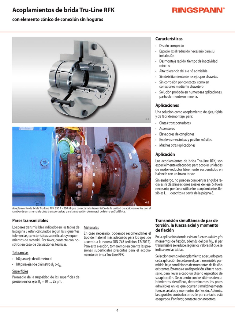 Acople Ringspann Rígido de Brida Catalog | PDF | Transmisión (Mecánica) | Ingeniería mecánica