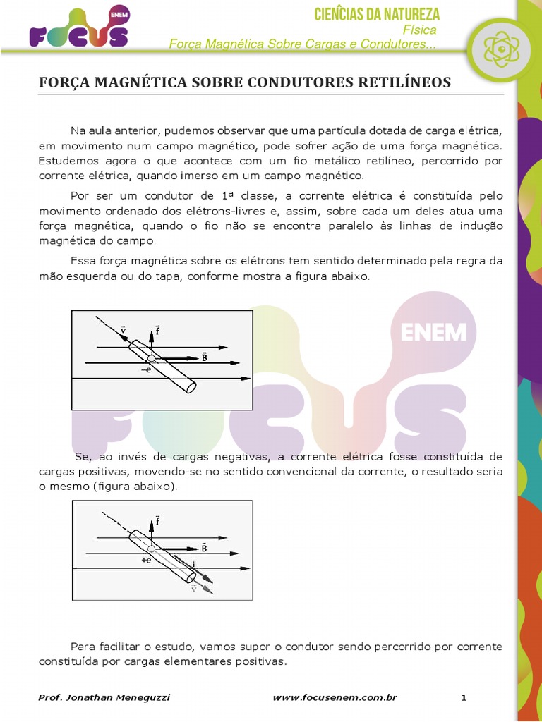 Força Magnética, Física | PDF | Magnetismo | Campo magnético