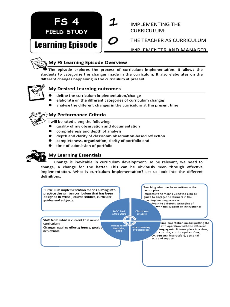 Curriculum Implementation in FS4 | PDF | Curriculum | Lesson Plan
