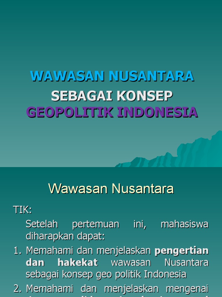 Wawasan Nusantara SBG Konsep Geopolitik Indonesia | PDF