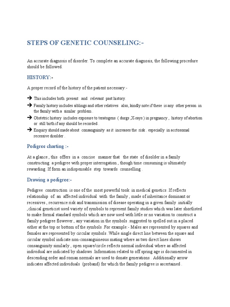Steps of Genetic Counseling | PDF | Miscarriage | Genetic Counseling