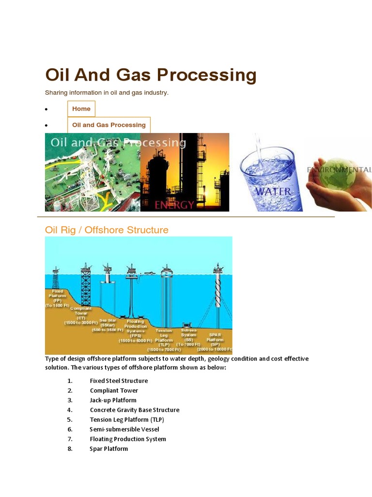 Oil and Gas Processing: Oil Rig / Offshore Structure | PDF | Petroleum ...