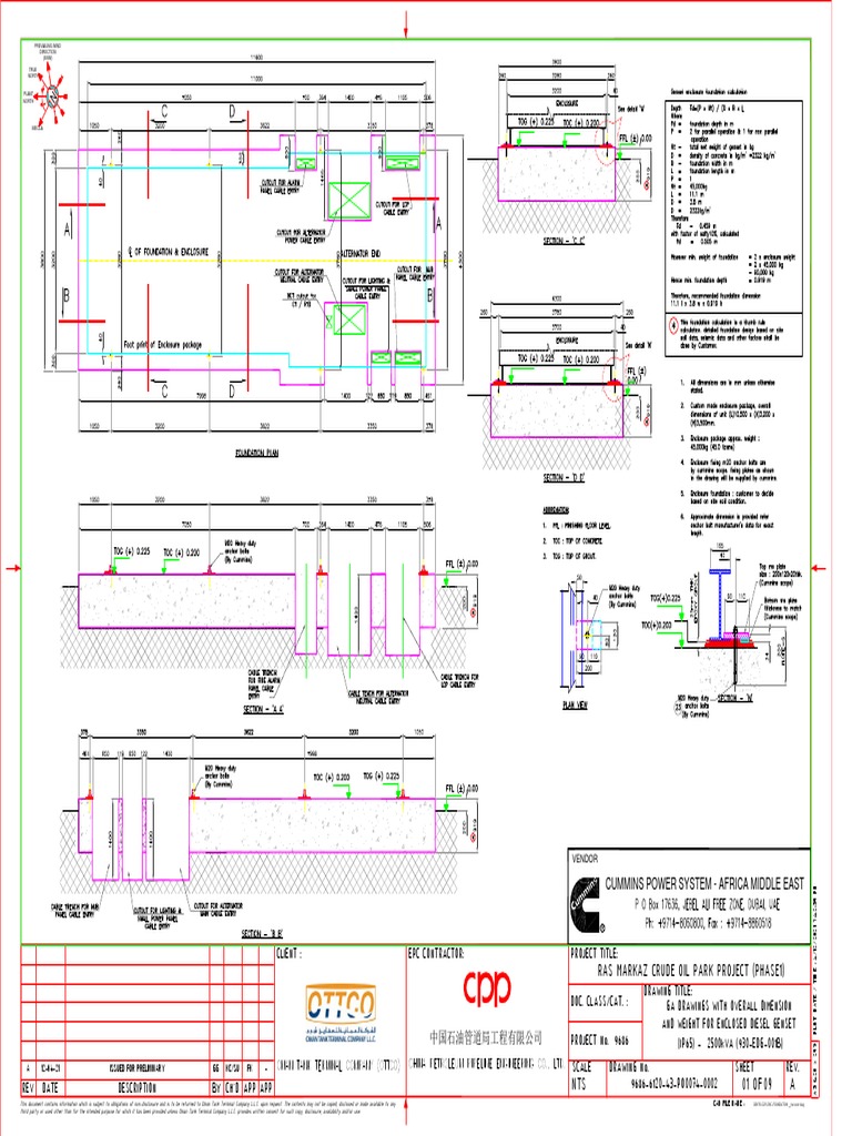 Foundation Drawing For DG Enclosure, Switchgear Enclosure | PDF | Business