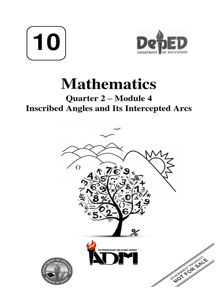 Math 10 Q 2 SLM Module 4 | PDF | Angle | Circle