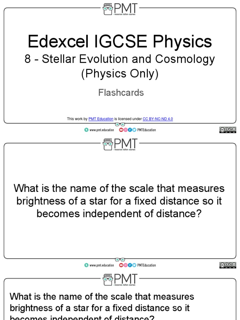IGCSE Physics: Stellar Evolution & Cosmology Flashcards | PDF ...