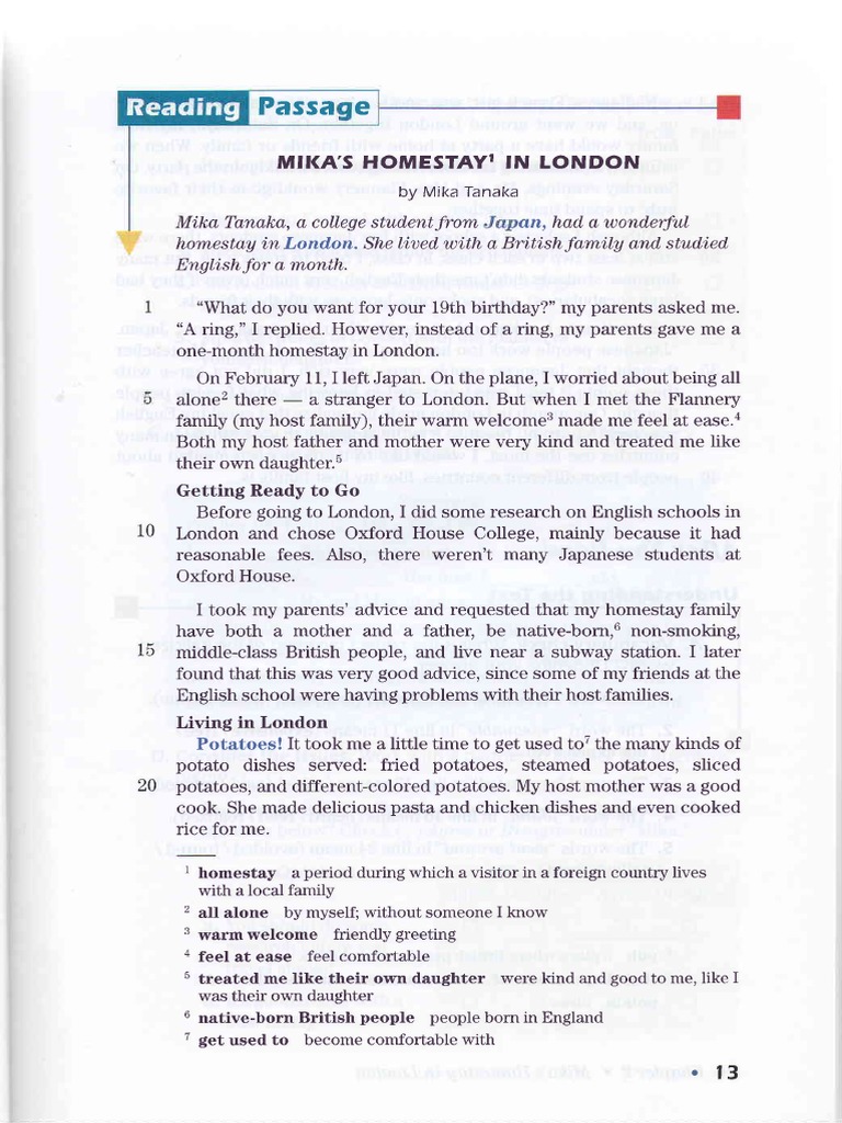 Reading A2 - Abroad Experience | PDF