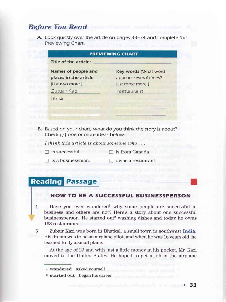 Reading Preintermediate - Businessman | PDF | Adverb | Verb