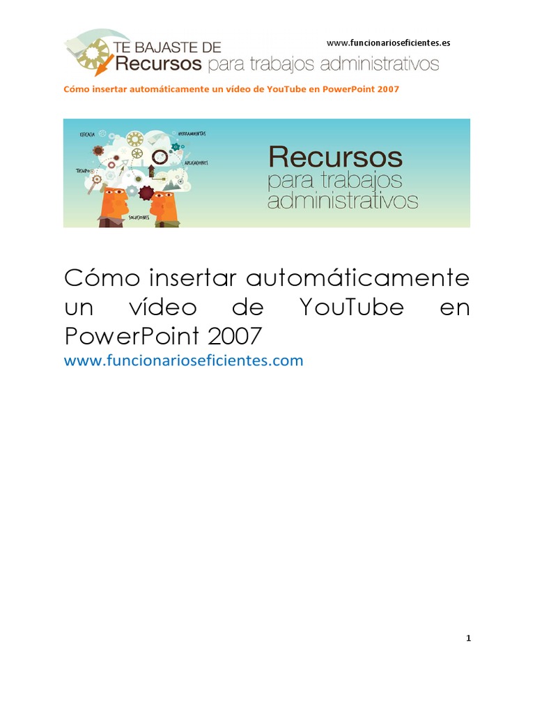 Como Insertar Automaticamente Un Video de Youtube en Powerpoint 2007 Tutorial - Original | PDF ...