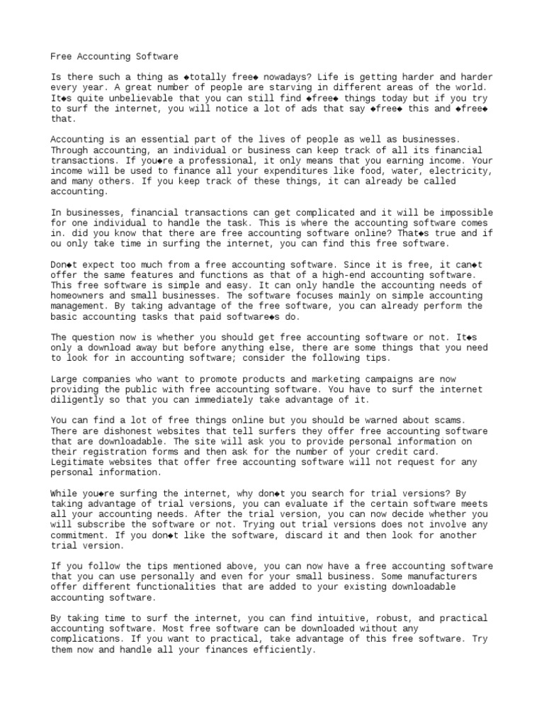 Free Accounting Software | PDF | Service Industries | Internet