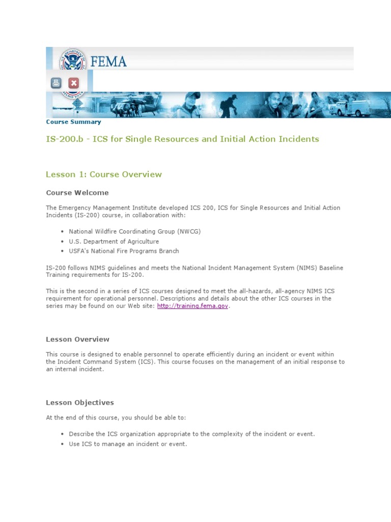 IS-200.b - ICS For Single Resources and Initial Action Incidents ...