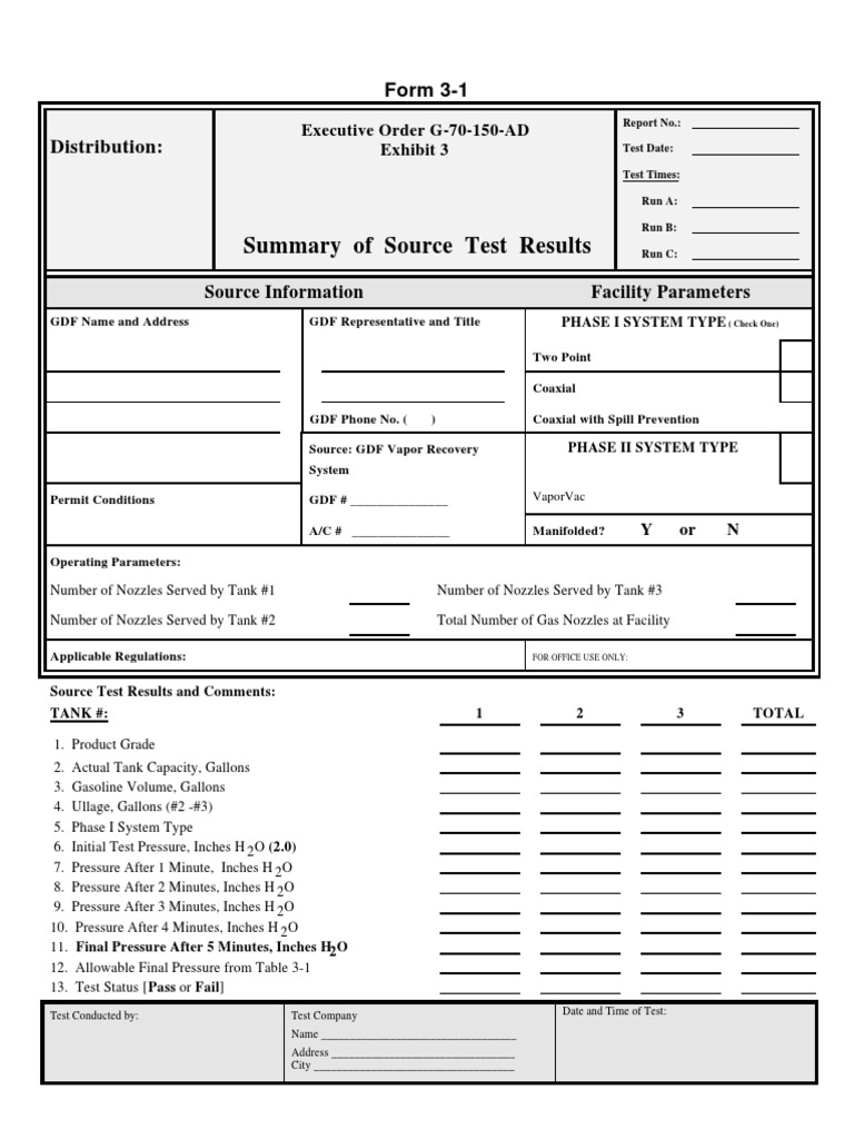 Summary of Source Test Results: Form 3-1 | PDF | Phases Of Matter ...