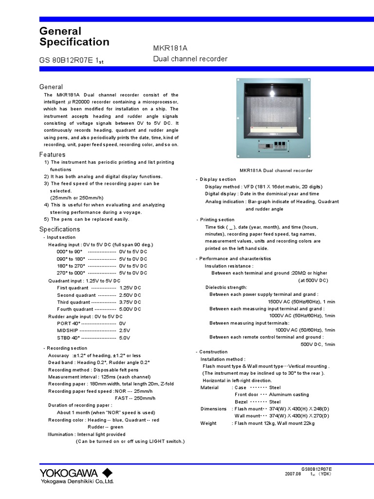 MKR181A Dual Channel Recorder Guide | PDF | Power Supply | Alternating ...