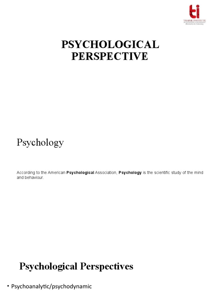 1 Psychological Perspective | PDF