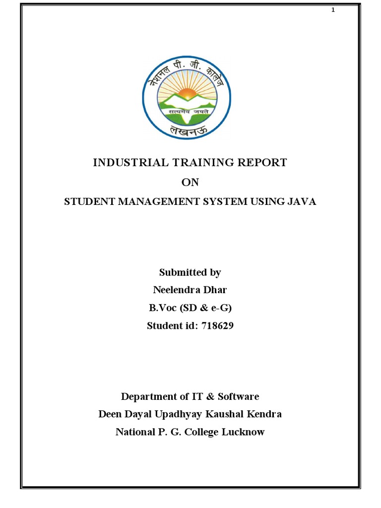 Java Student Management System Report | PDF | Input/Output | System