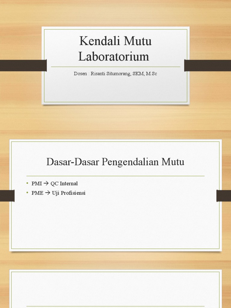 Kendali Mutu Laboratorium | PDF