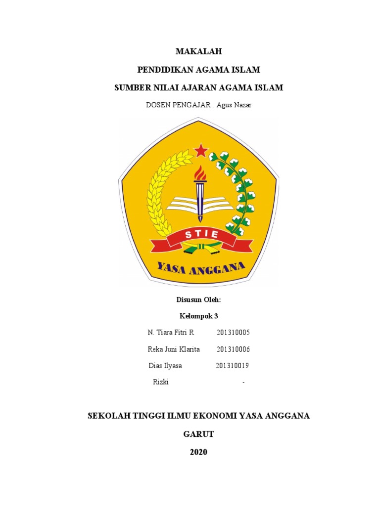 Agama Kel 3 Sumber Nilai Ajaran Agama Islam | PDF
