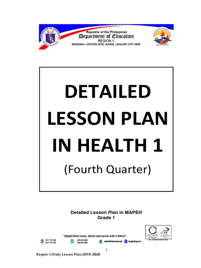 Detailed Lesson Plan in Health 1: (Fourth Quarter) | PDF