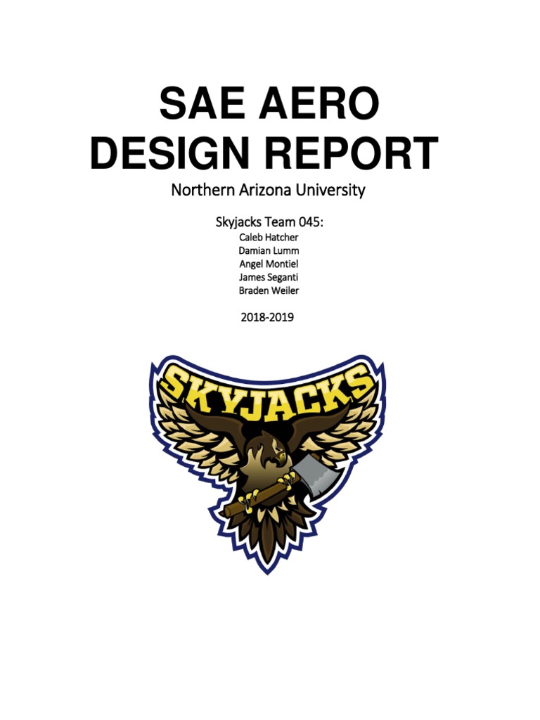 Sae Aero Design Report: Northern Arizona University | PDF | Drag ...