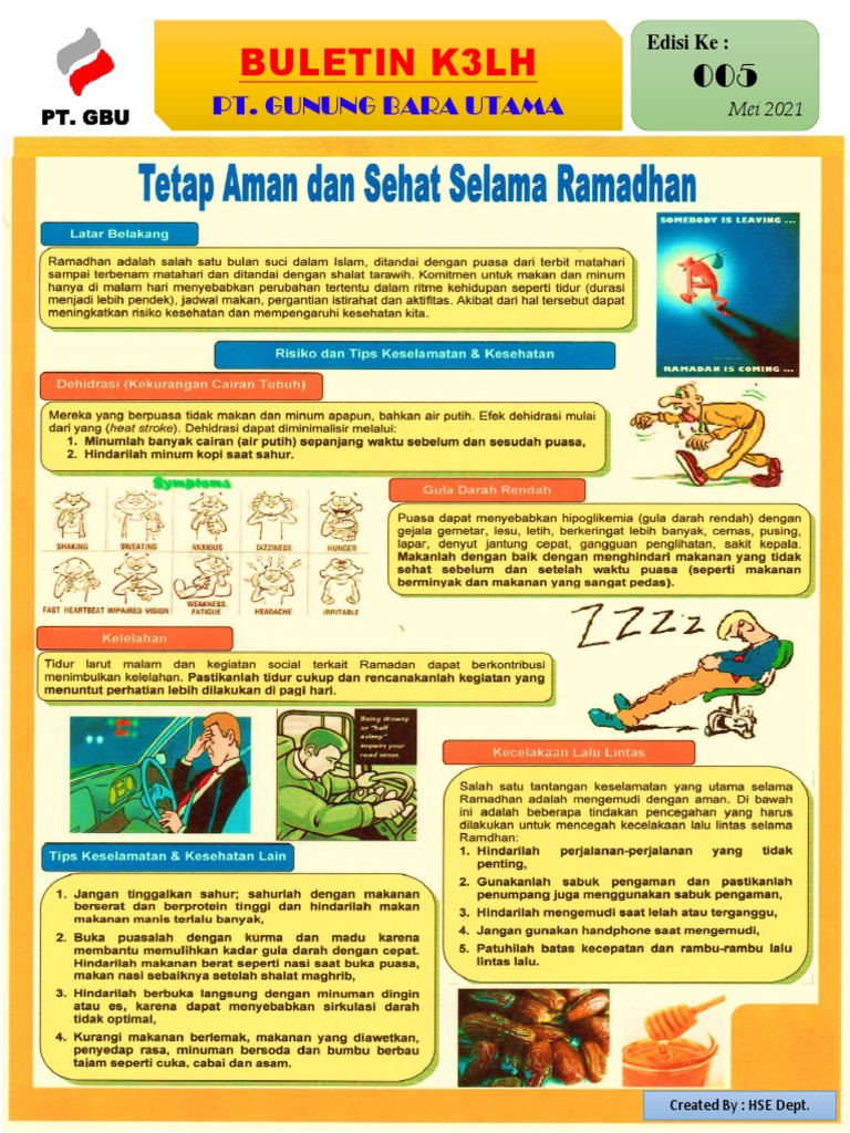 Buletin K3LH - Edisi 5 (Aman Dan Sehat Selama Ramadhan) - Mei 2021 | PDF