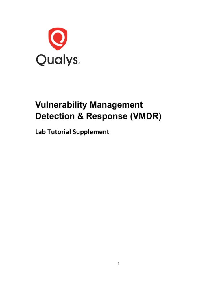 VMDR Lab Tutorial Supplement V2 | PDF | Vulnerability (Computing) | Cloud Computing