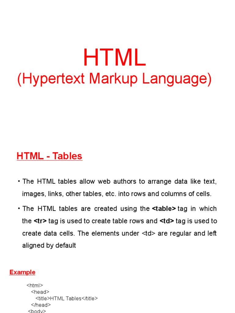 Hypertext Markup Language | PDF | Html Element | Html