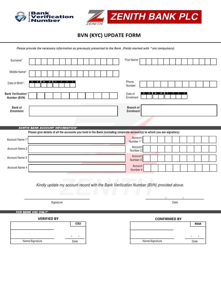 Updating Customer Records with BVN Information | PDF | Signature | Document
