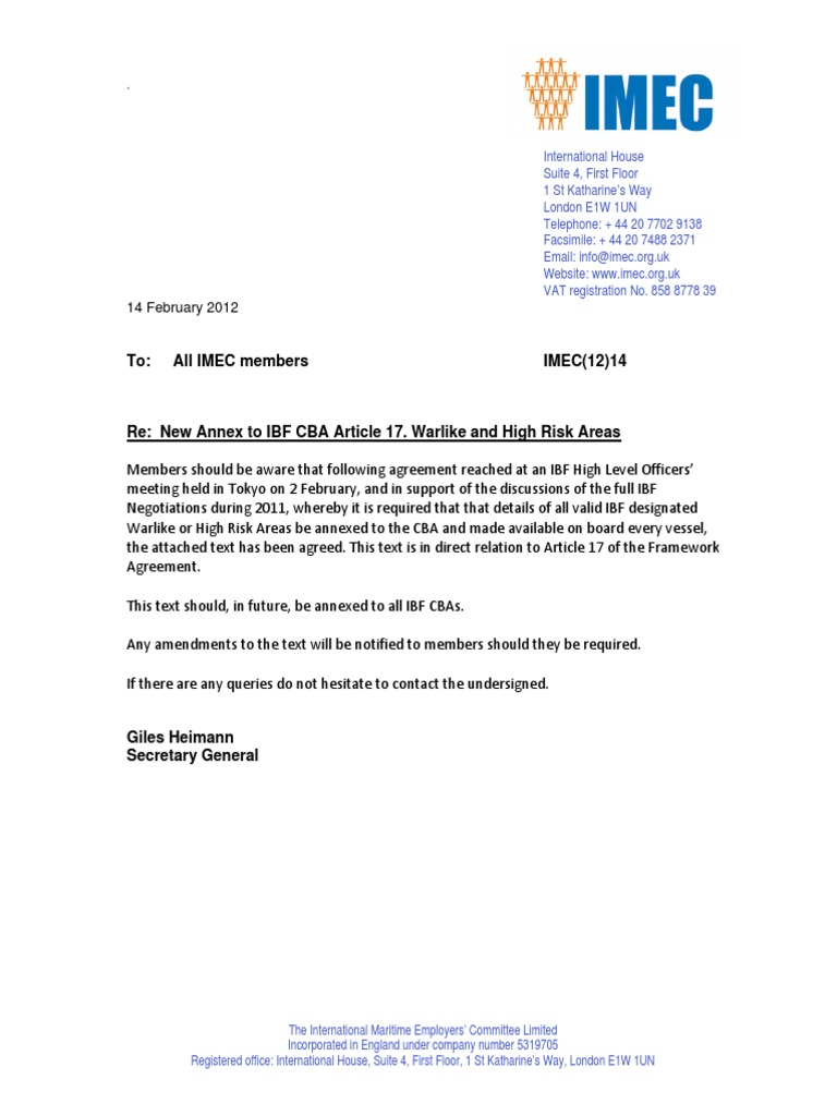 IBF Warlike and High-Risk Areas 2025 | PDF | Somalia | Piracy