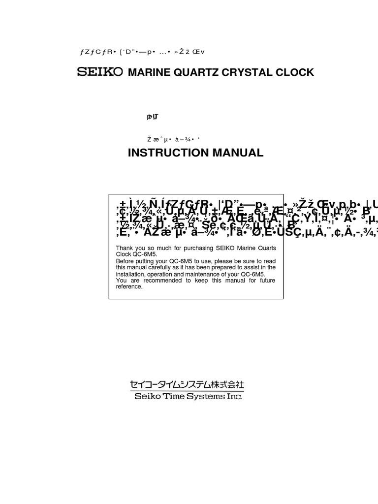 QC-6M5 Operation Manual | PDF
