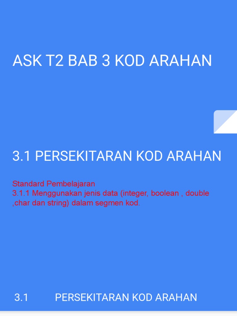3.1 Persekitaran Kod Arahan | PDF