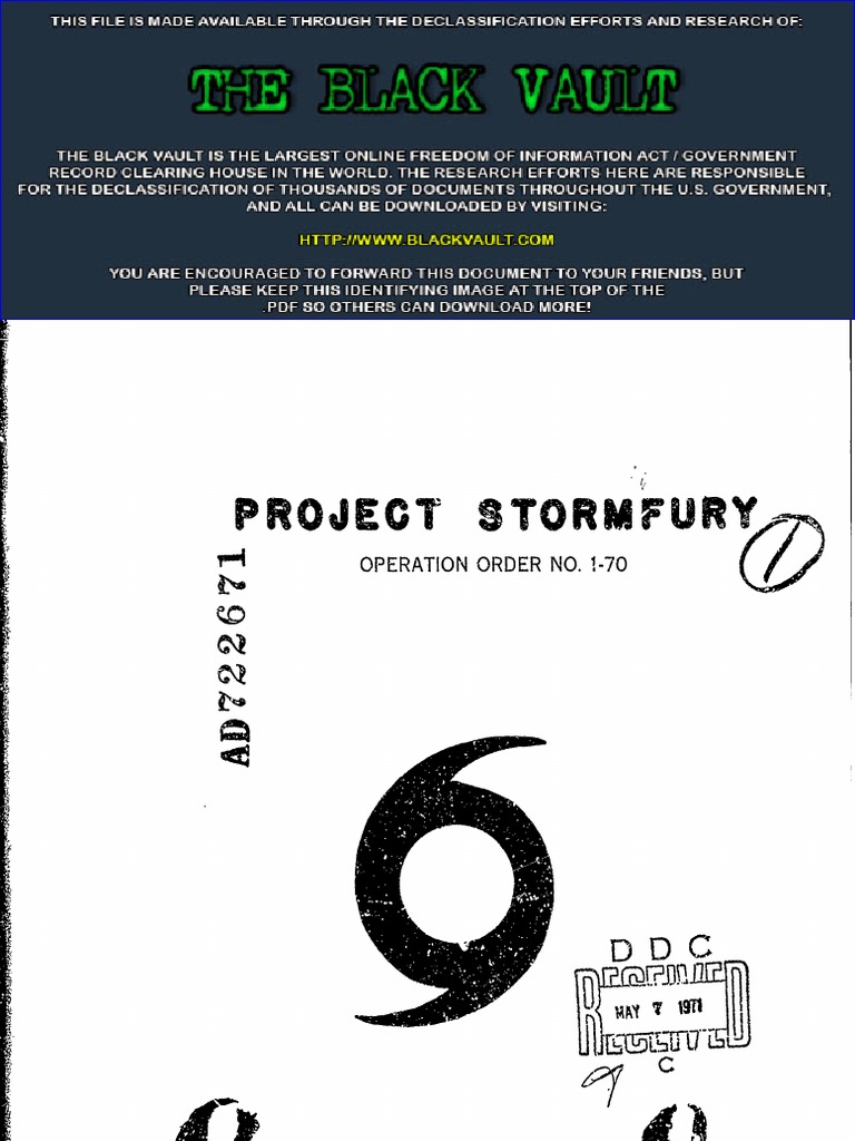 Project Stormfury - Operation Order No. 1-70 | United States Navy | Air ...
