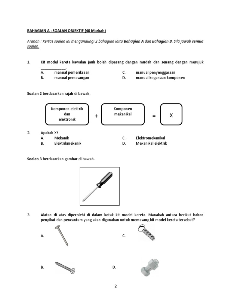 Soalan RBT Tahun 5 Pat 2019 | PDF