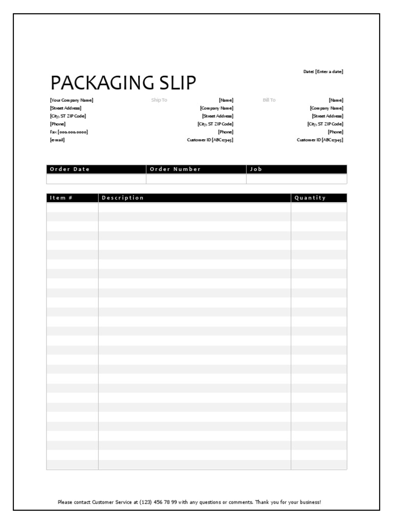 12 - Packing List of Order Template | PDF