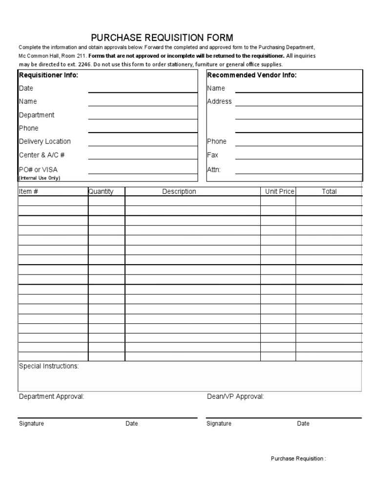 14 - Purchase Requisition Form | PDF