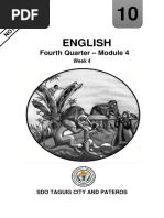 English 10 Quarter 4 Module 4 | PDF | Clause | Pronoun