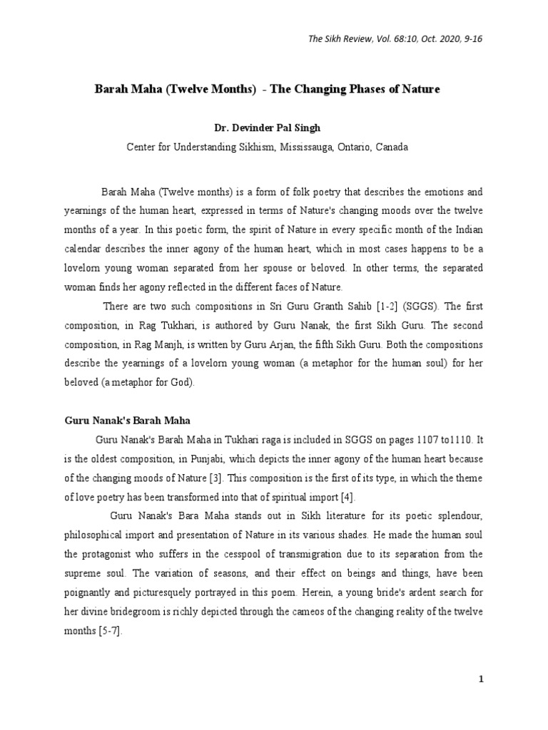 Barah Maha (Twelve Months) - The Changing Phases of Nature: Dr ...