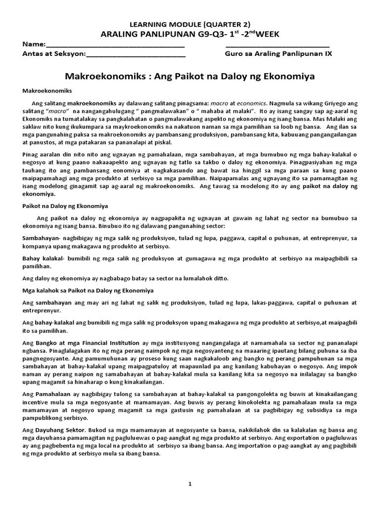 AP9 Q3 Week1 2 | PDF