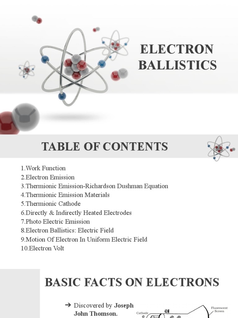 Electron Ballistics & Emission Guide | PDF | Cathode | Electron