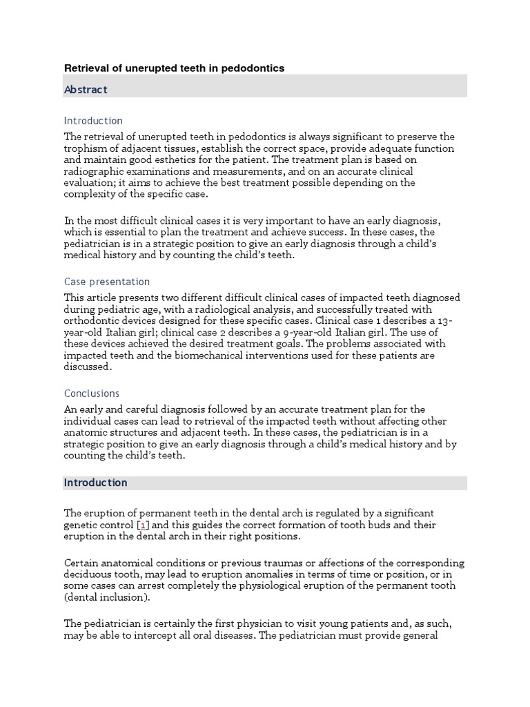 Ortho Pedo | PDF | Human Tooth | Orthodontics