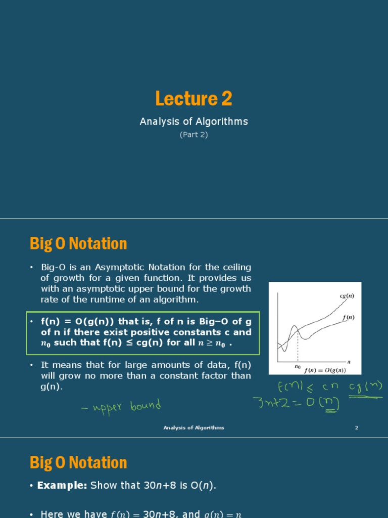Lec 2 Analysis Of Algorithms Part 2 Pdf Time Complexity Theoretical Computer Science 
