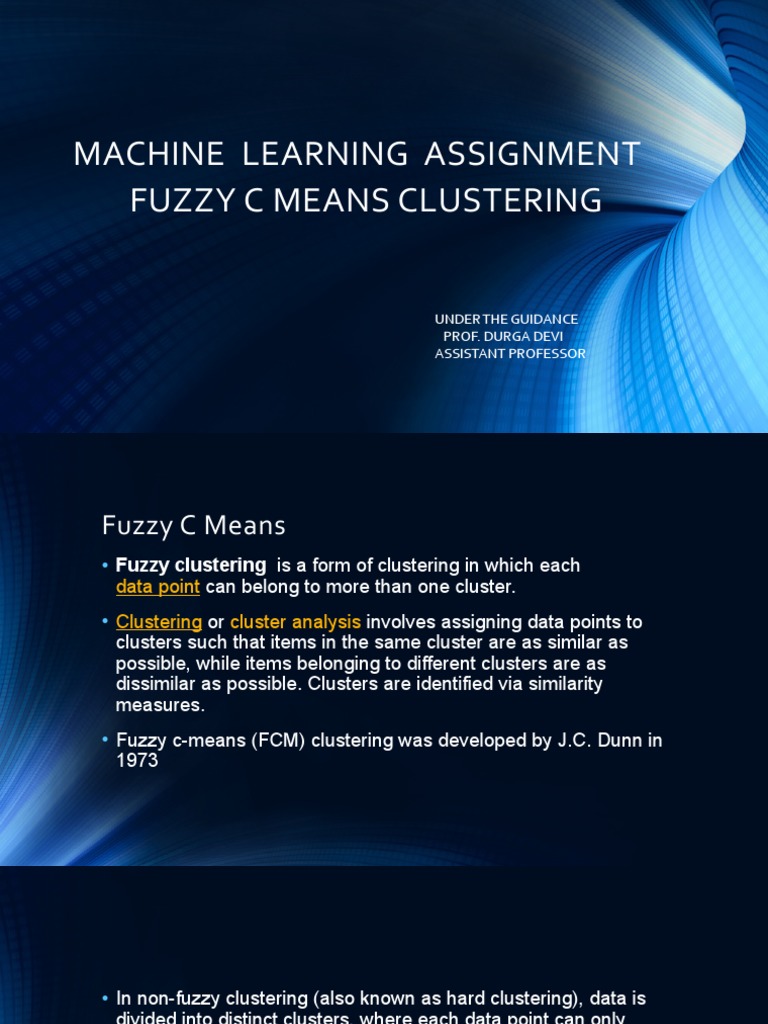 Fuzzy Means Algorithm | PDF | Cluster Analysis | Algorithms And Data ...