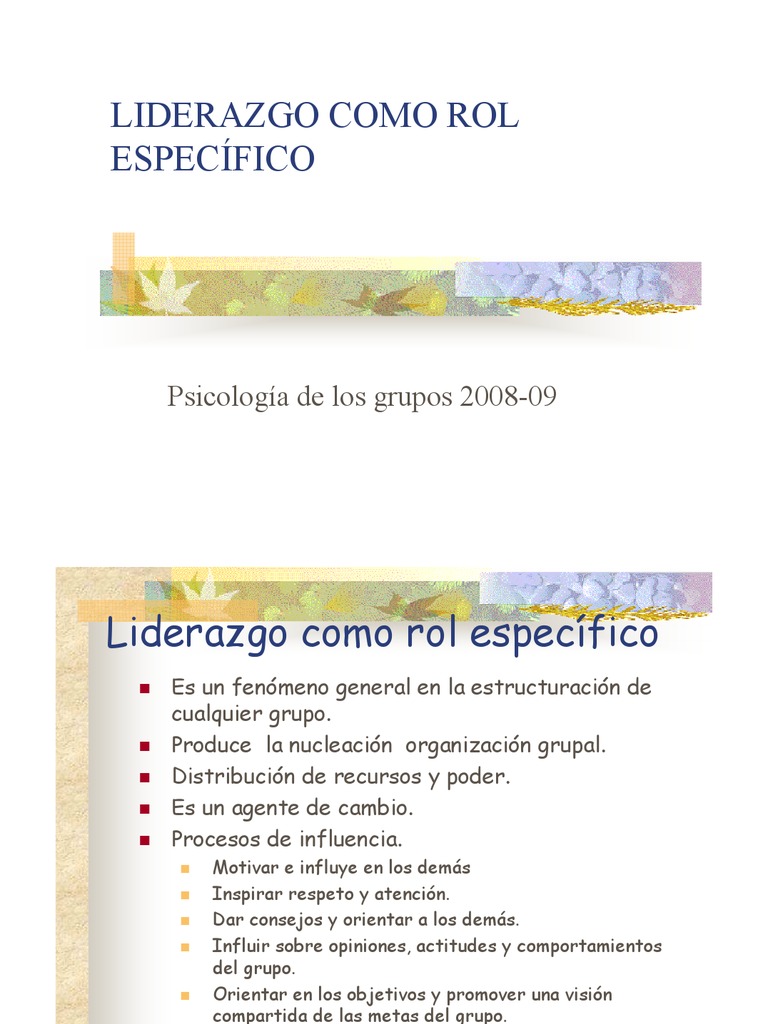 0liderazgo Como Rol Especifico | PDF | Liderazgo | Comportamiento