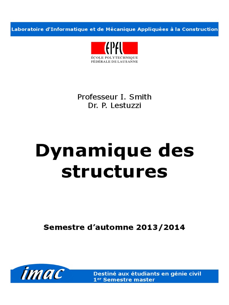 Cours Master-Polycopie - Dynamique Des Structures | PDF | Module de Young | Obliger