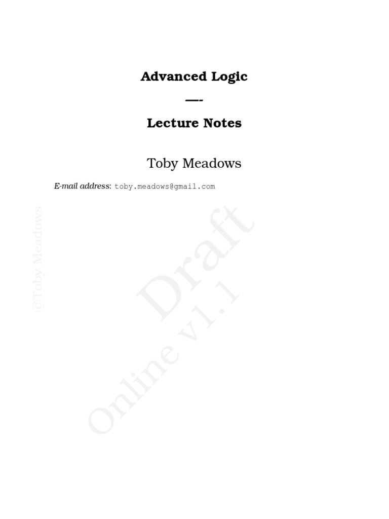 Advance Logic | PDF | First Order Logic | Interpretation (Logic)